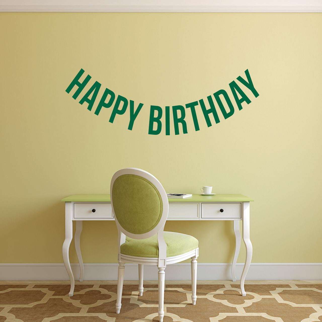 Vinyl Wall Art Decals - Happy Birthday - 16" x 45" - Best Wishes ...
