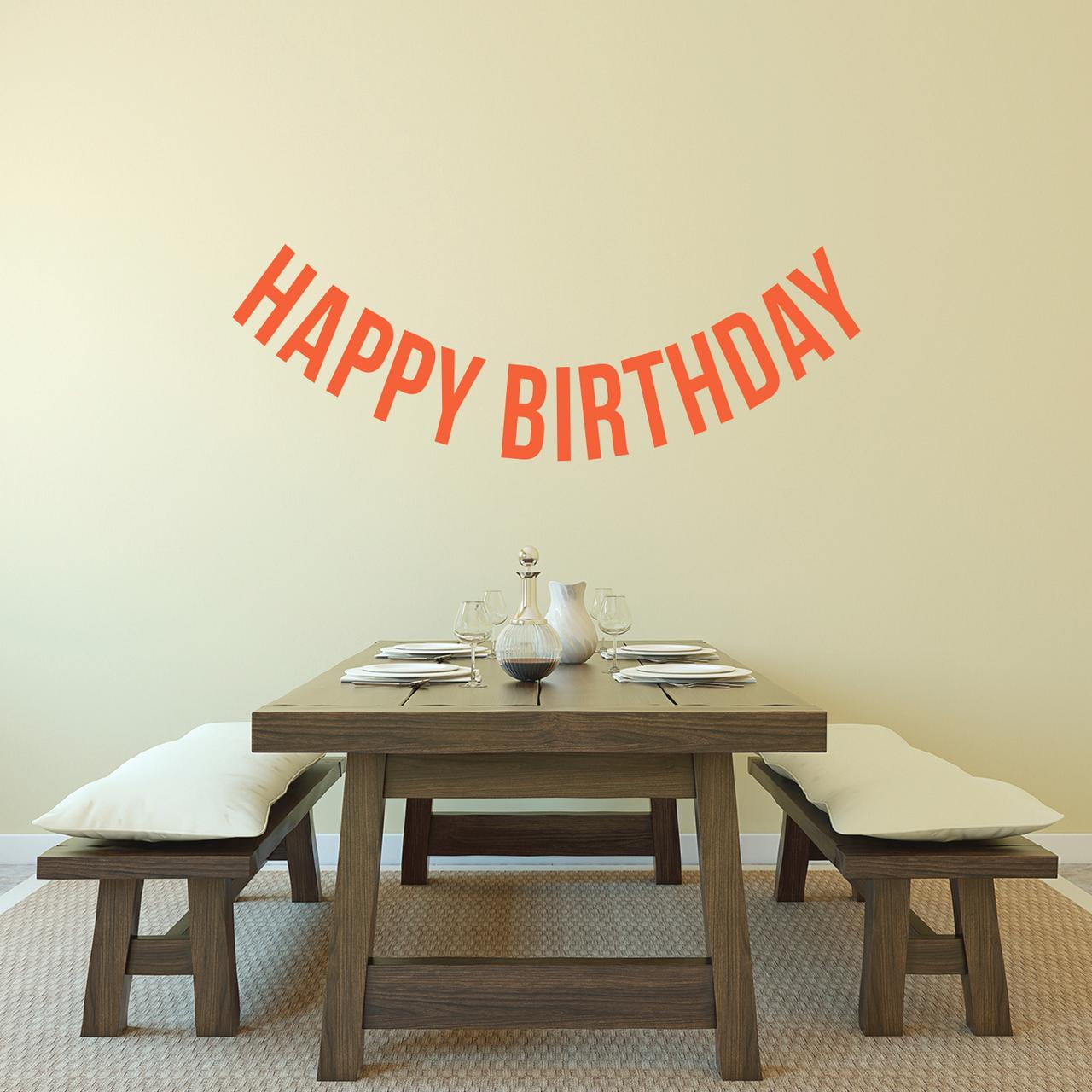 Vinyl Wall Art Decals - Happy Birthday - 16" x 45" - Best Wishes ...
