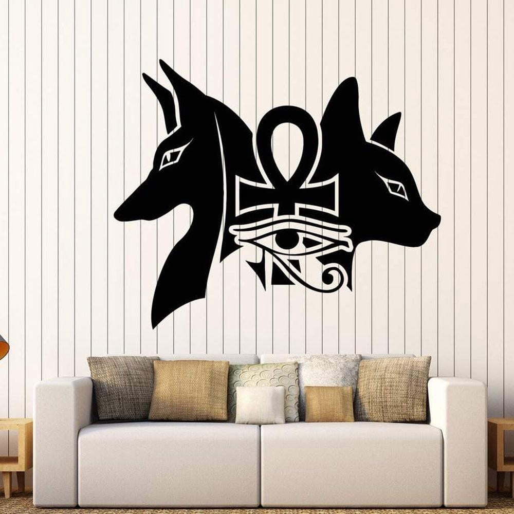 Vinyl Wall Decal Ancient Egyptian Gods Anubis Bastet Eye Of Horus Wall ...