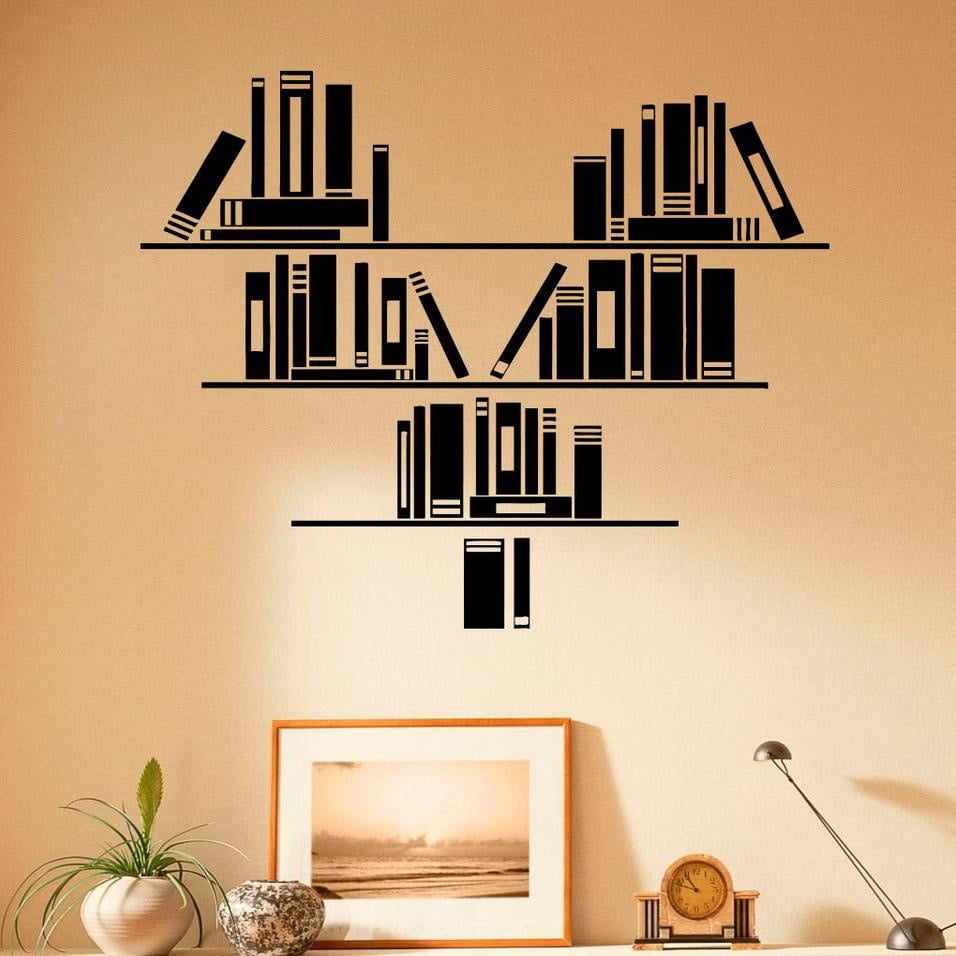 Vinyl Wall Decal Books Stickers Reading Room Library Book shelf Wall ...