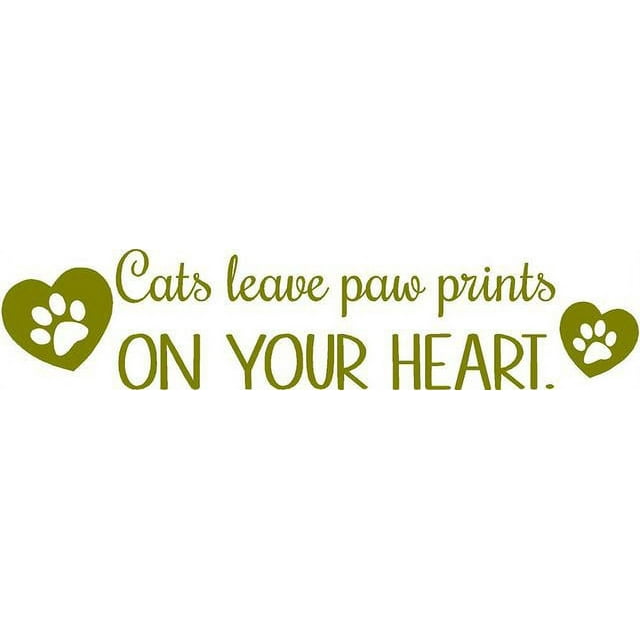 Vinyl Wall Decal: CAT VINYL WALL DECAL - 'Cats leave paw prints on your ...