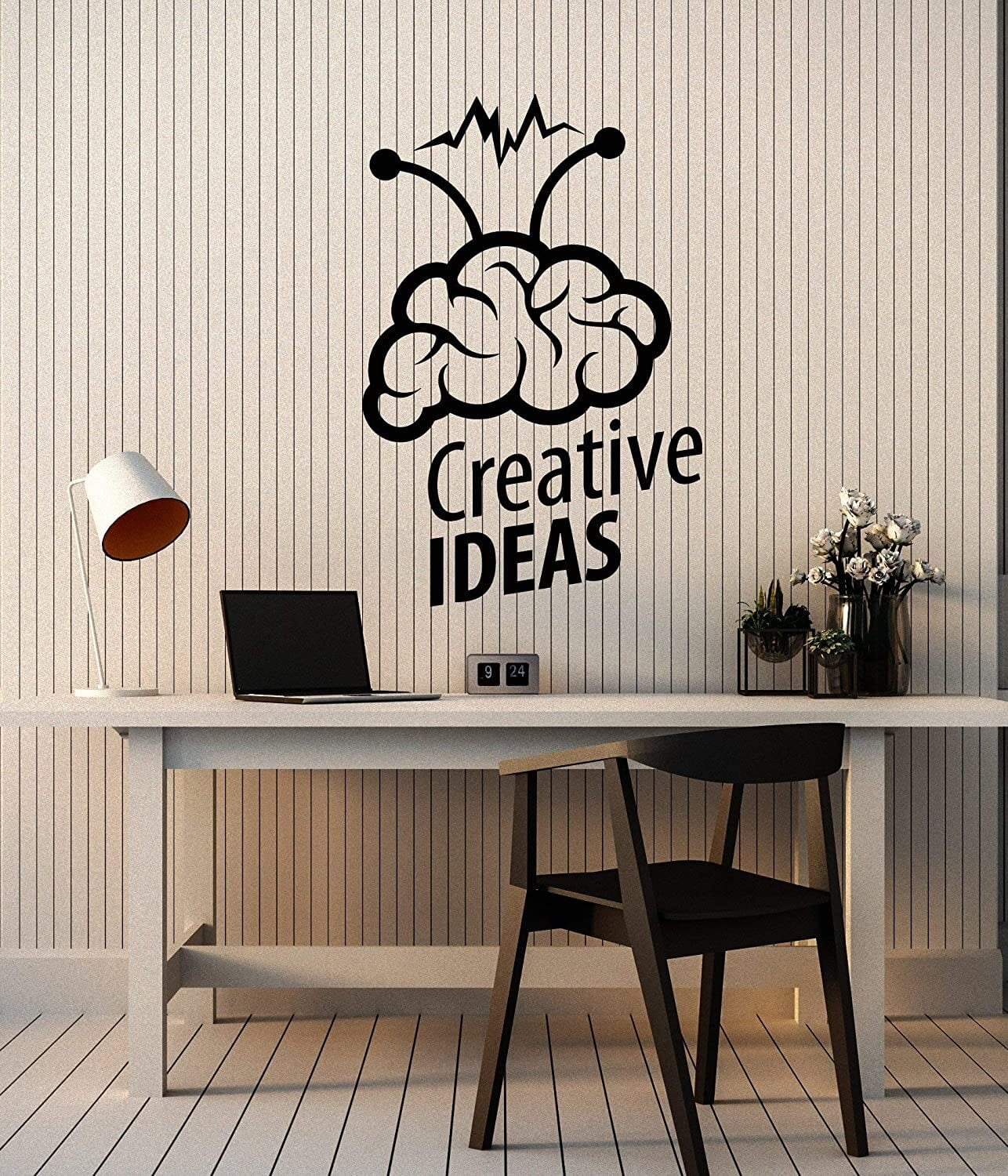 Vinyl Wall Decal Cartoon Brain Creative Idea Logo Office Decor Stickers ...