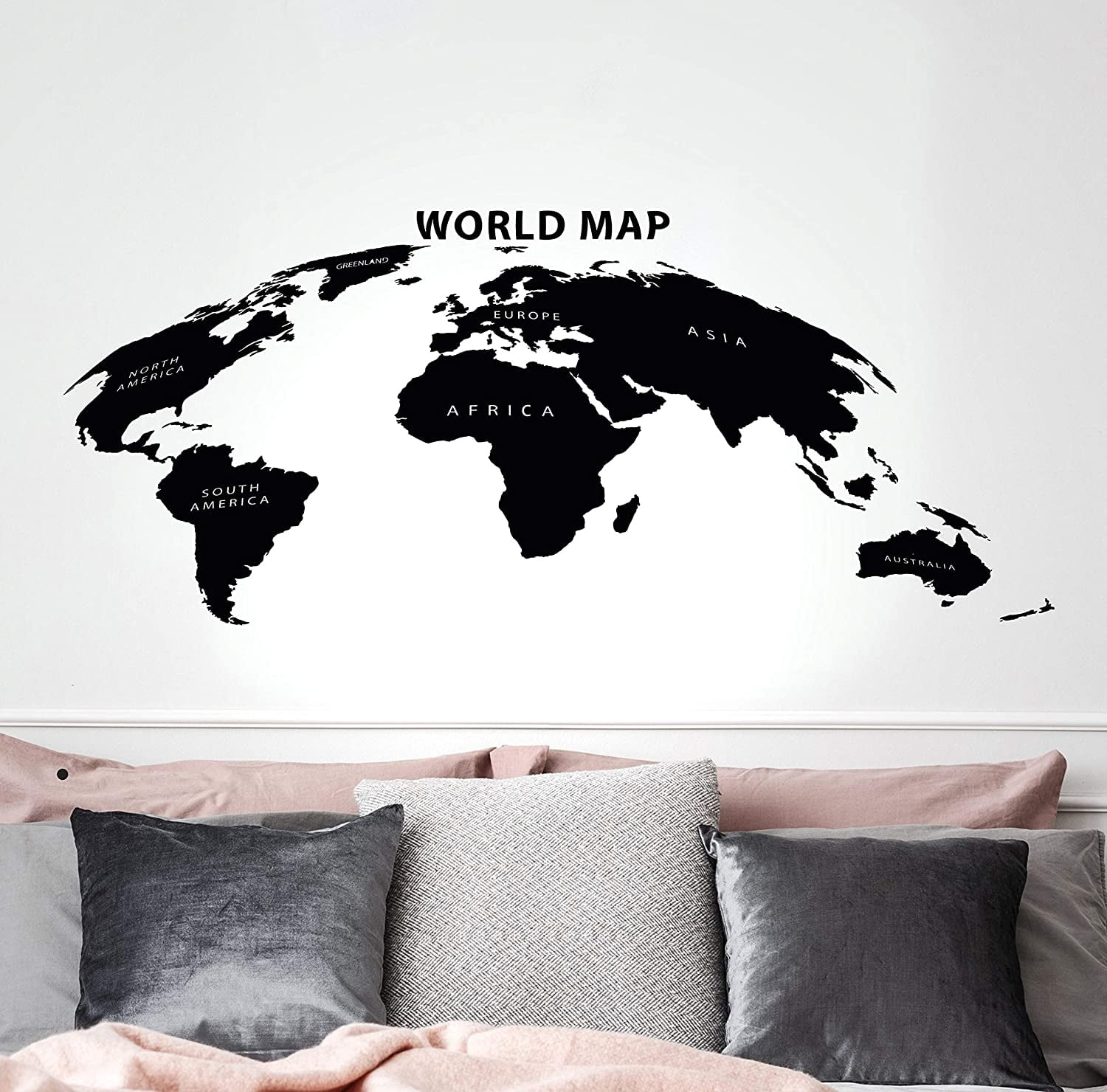 Vinyl Wall Decal Earth Atlas World Map Travel Adventure Geography ...