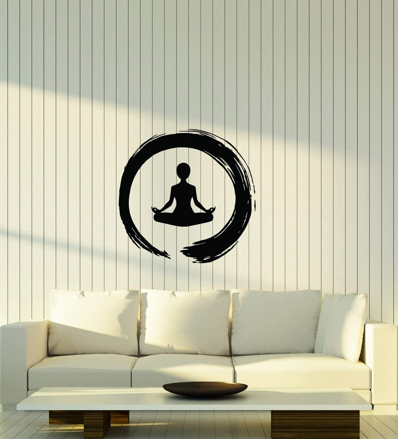 Vinyl Wall Decal Enso Circle Yoga Center Lotus Pose Stickers - Walmart.com