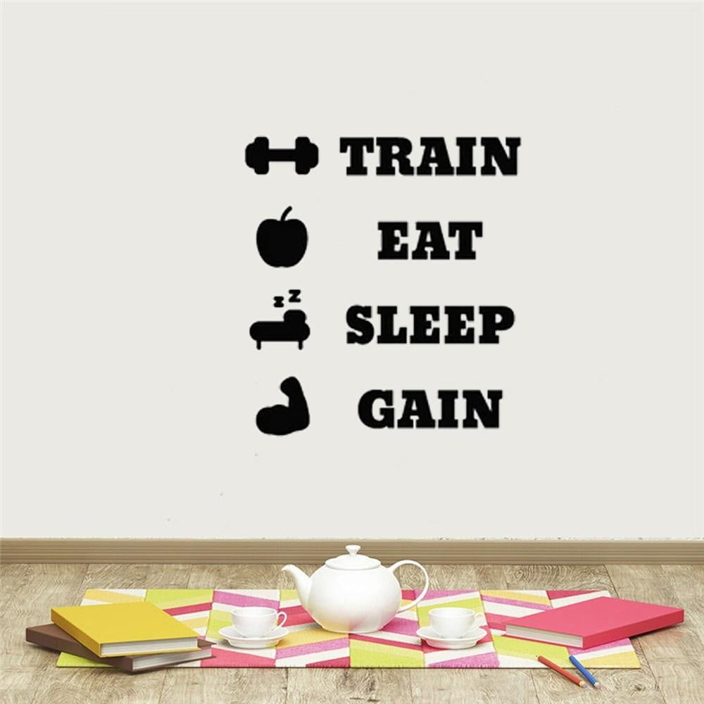 Vinyl Wall Decal Home Gym Decor Training Workout Fitness Center Sports ...