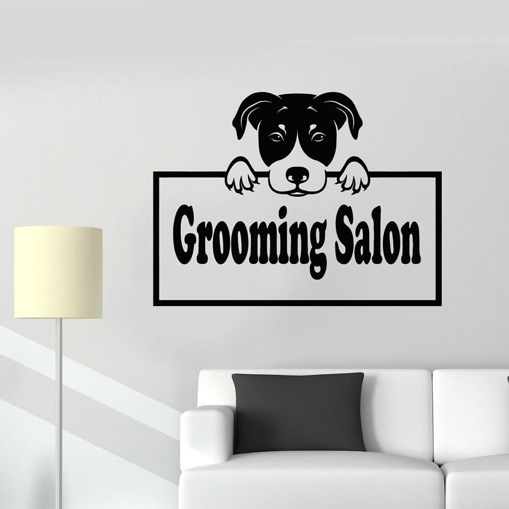 Vinyl Wall Decal House Pet Animal Dog Head Grooming Salon Stickers ...