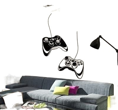 Vinyl Wall Decal Joystick Video Game Play Room Gaming Boys Stickers ...