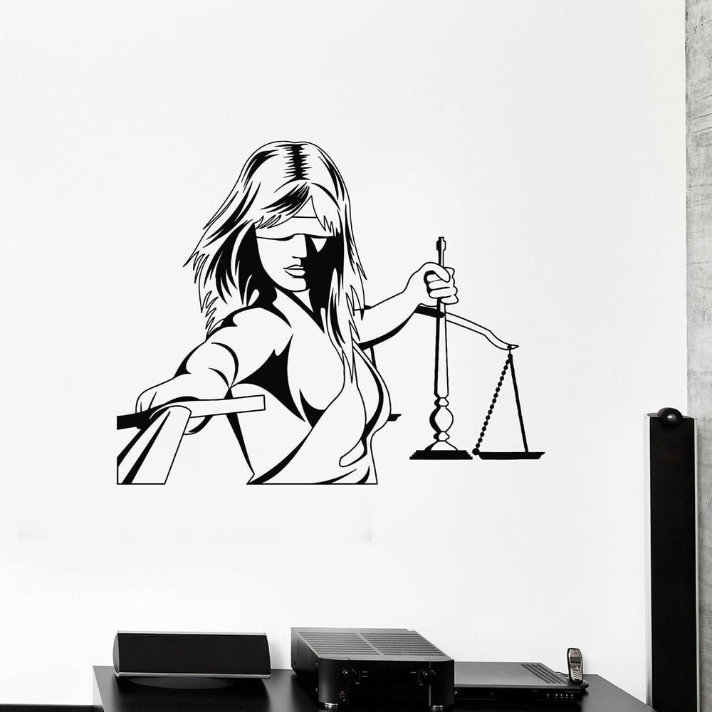 Vinyl Wall Decal Justice Law Firm Court Judge Lawyer Wall Stickers ...
