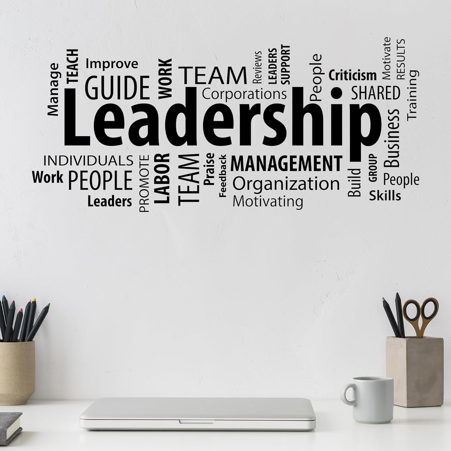 Vinyl Wall Decal Leadership Business Motivational Words Cloud Office ...