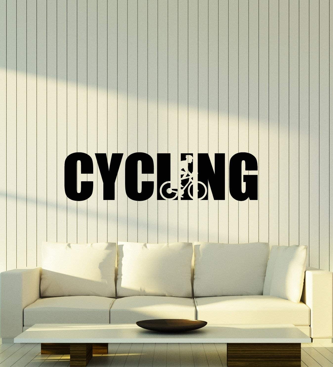 Vinyl Wall Decal Logo Words Cycling Cyclist Bike Sport Stickers Large ...