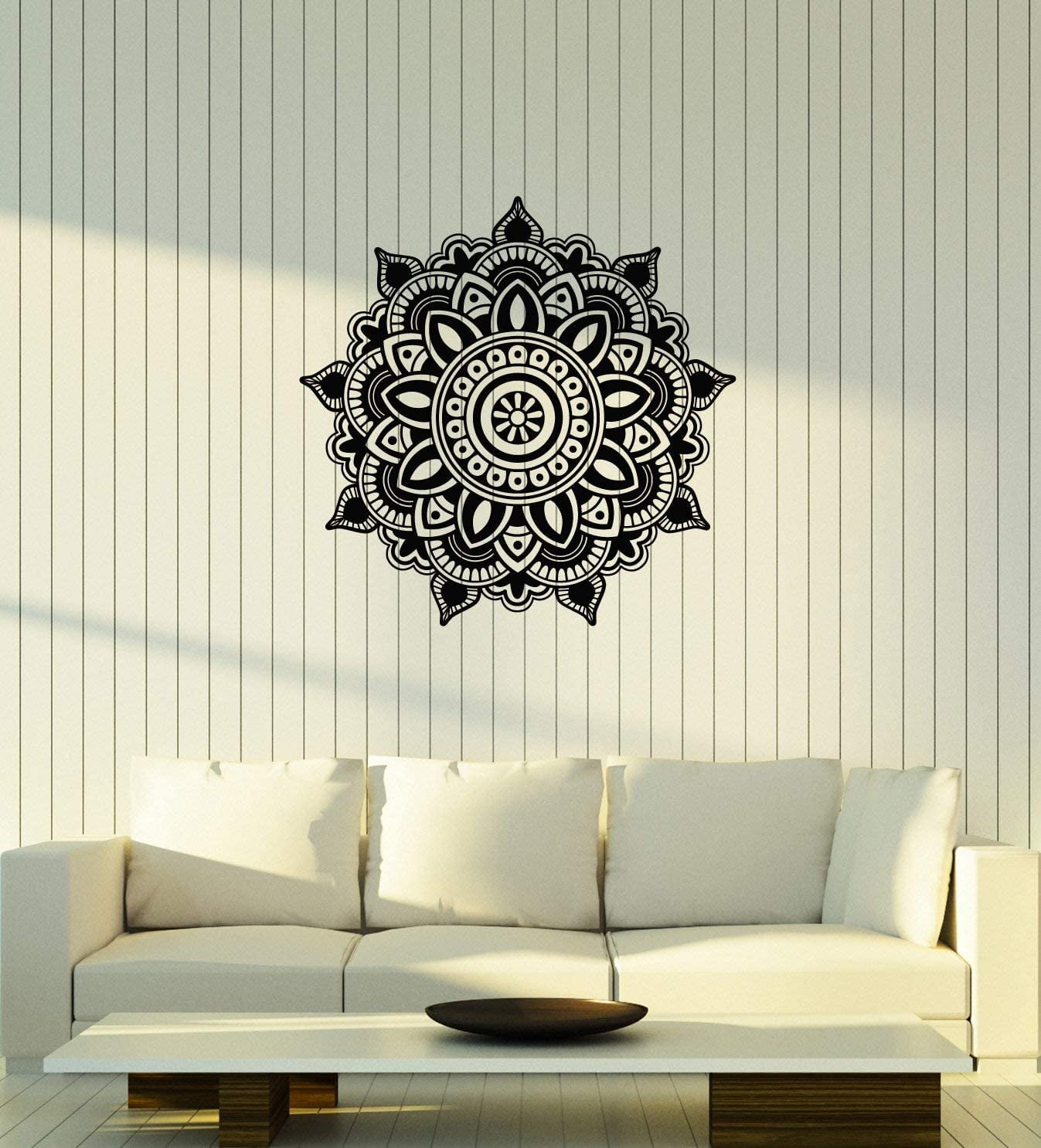 Vinyl Wall Decal Mandala Hinduism Yoga Meditation Room Lotus Flower ...