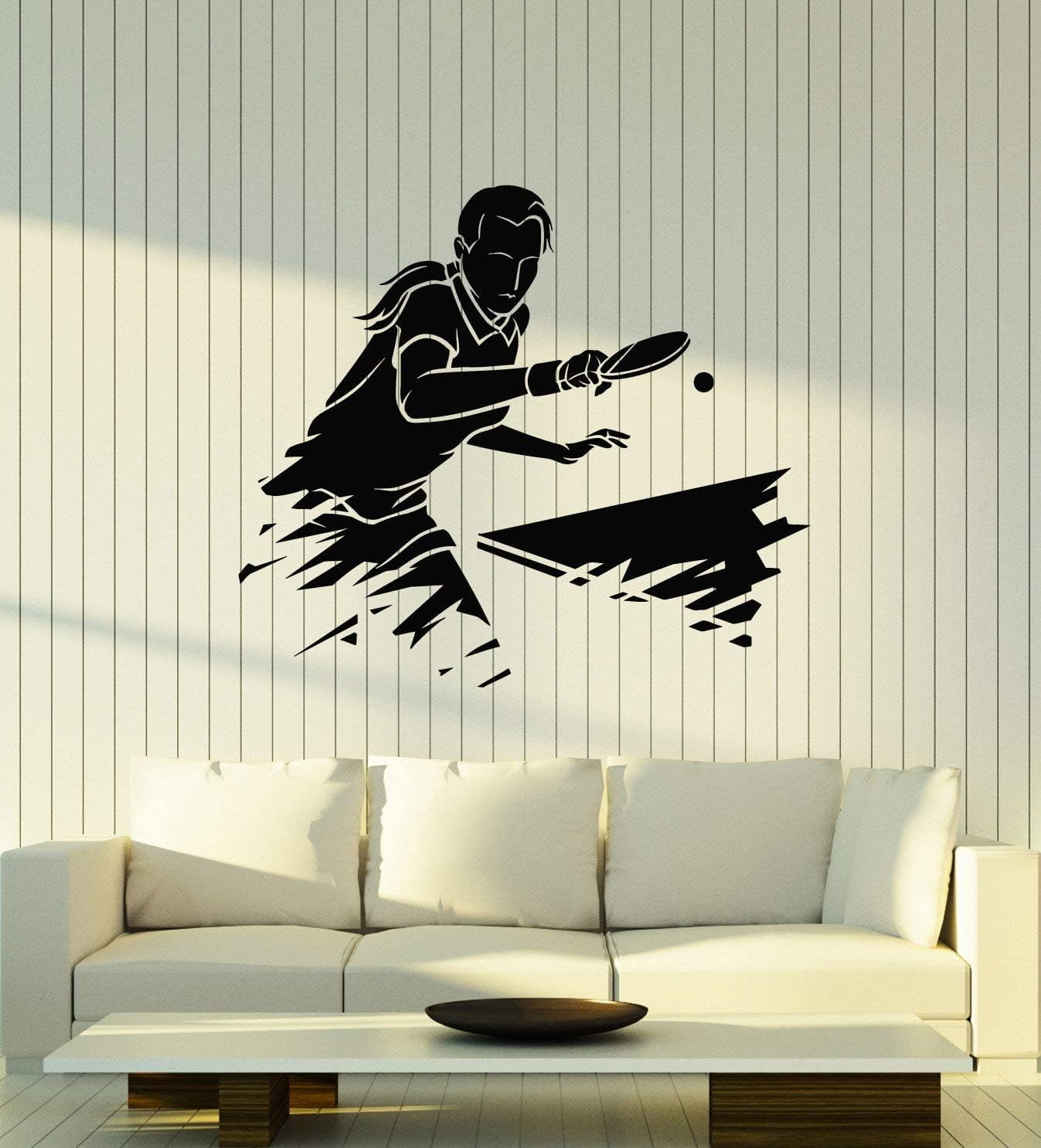 Vinyl Wall Decal Pong Sports Table Tennis Athlete Game Room Stickers ...