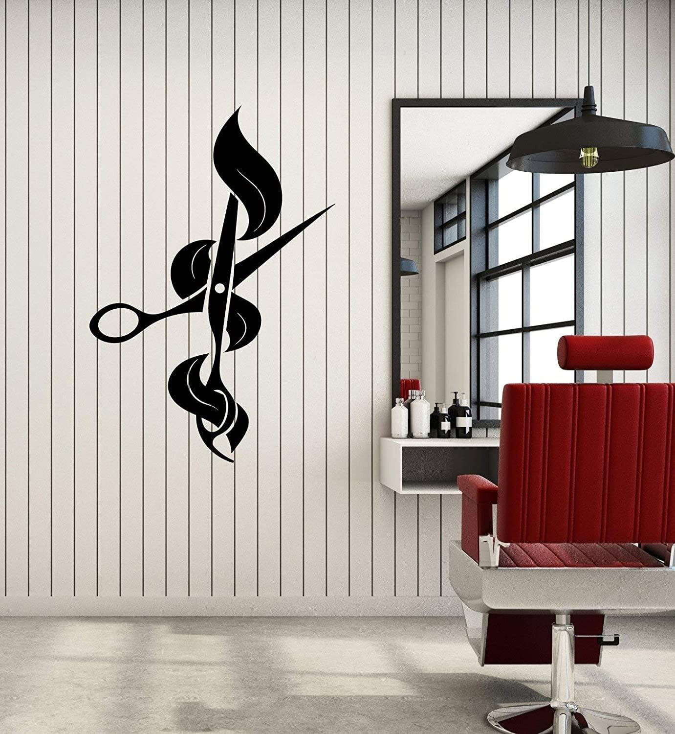 Vinyl Wall Decal Scissors Haircut Hair Salon Logo Stickers - Walmart.com