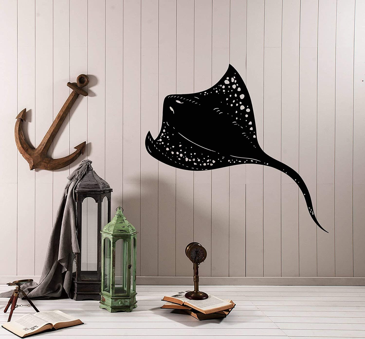 Vinyl Wall Decal Sea Animal Stingray Marine Style Bathroom Decor ...