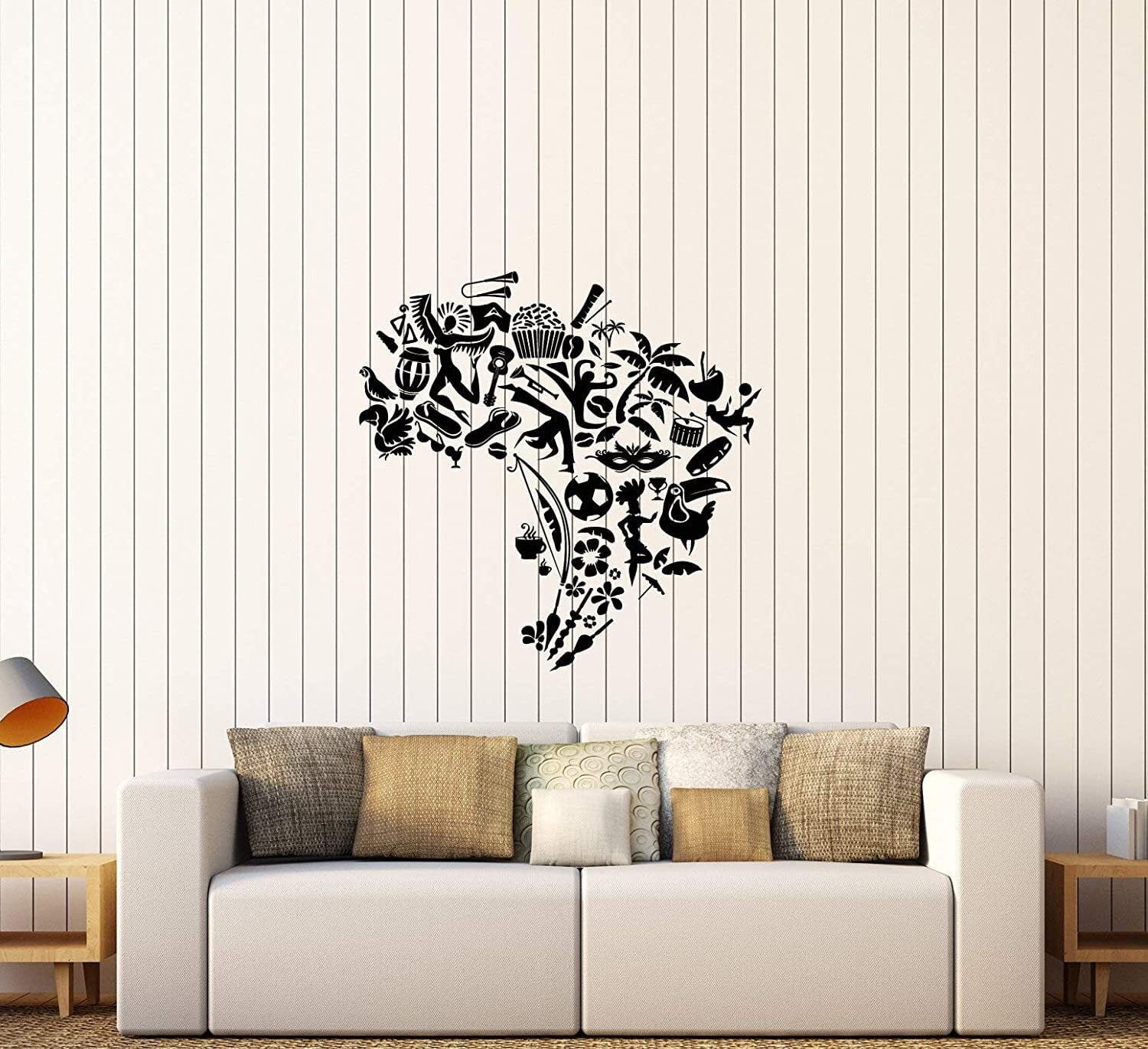Vinyl Wall Decal South America Brazil Map Culture Soccer Stickers ...