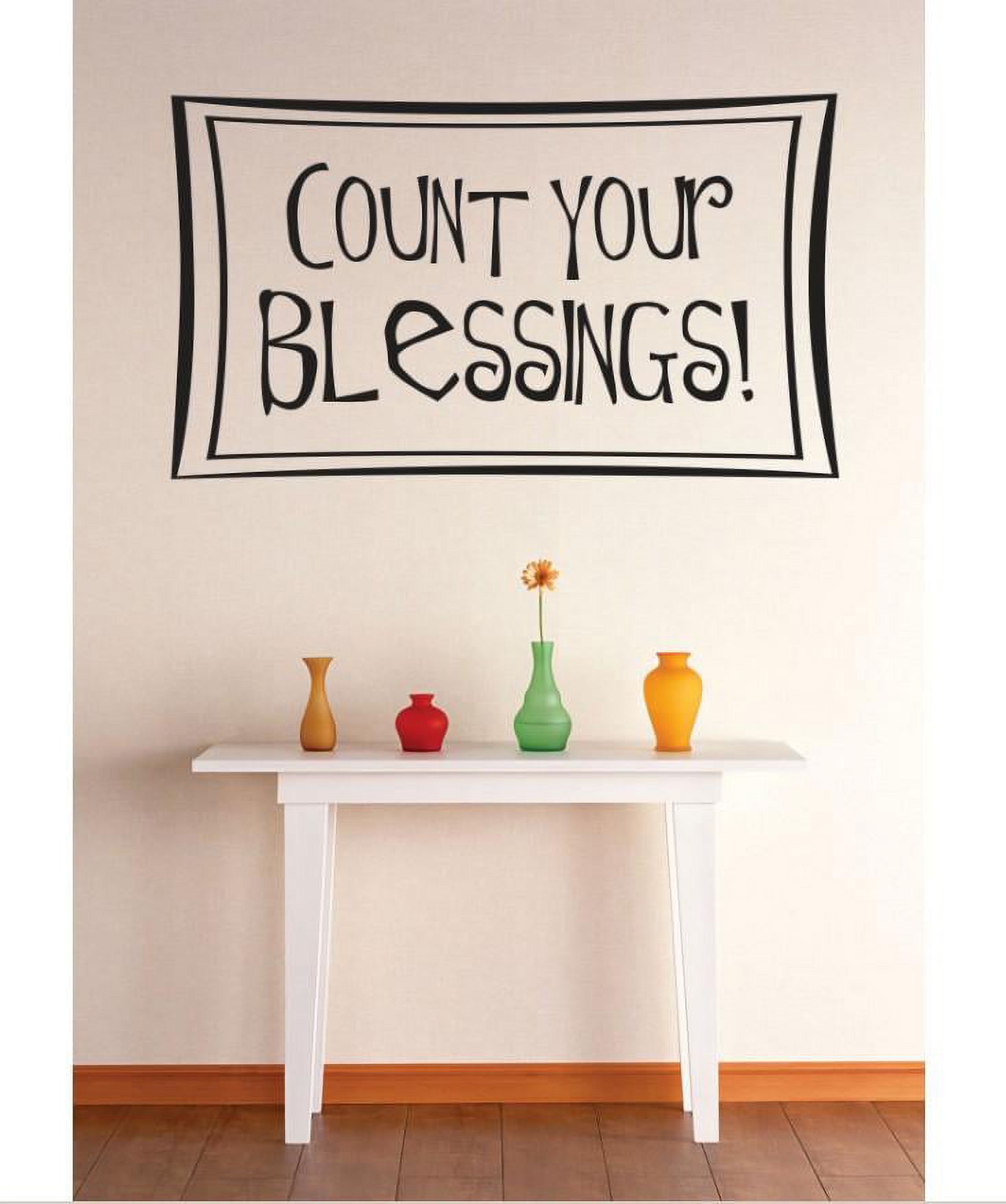 Vinyl Wall Decal Sticker : Count Your Blessings Bible Quote Picture Art ...