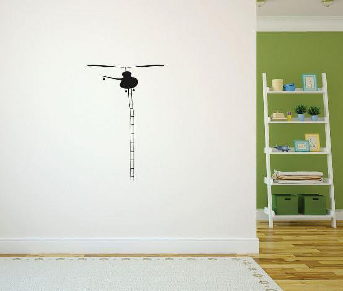 Vinyl Wall Decal Sticker : Helicopter With Ladder Bedroom Bathroom ...