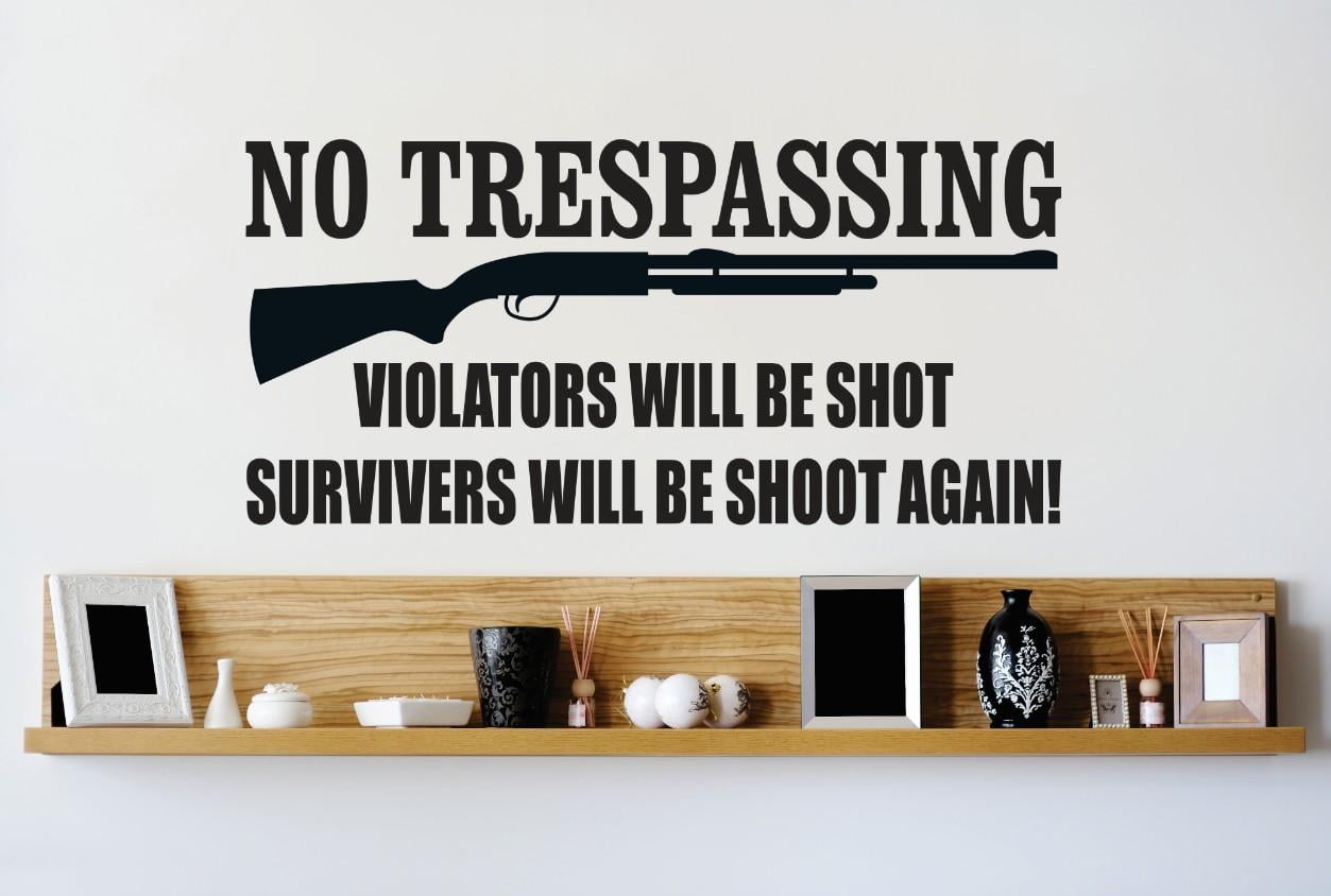 Vinyl Wall Decal Sticker : No Trespassing Symbol Diagram Sign Logo ...