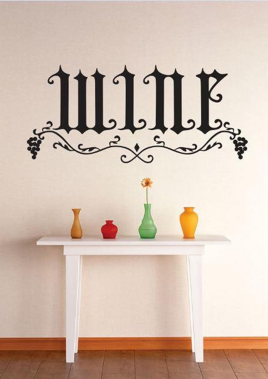 Vinyl Wall Decal Sticker : Wine Grapevine Kitchen Dining Image Quote ...