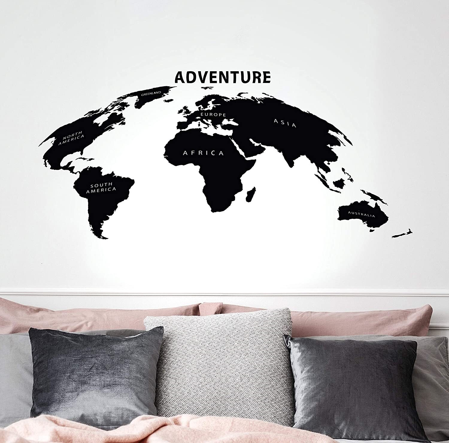 Vinyl Wall Decal World Map Travel Adventure Geography Tourism Stickers ...