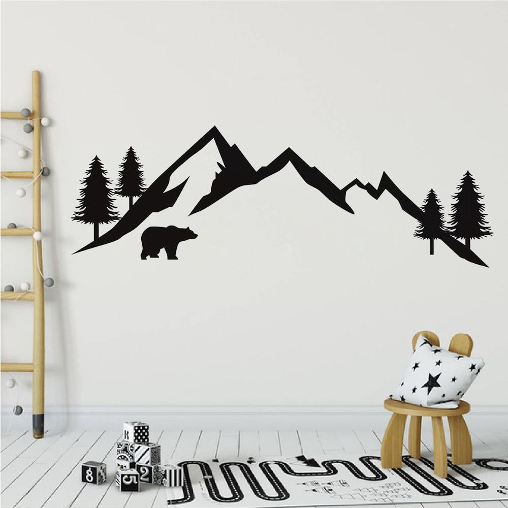 Vinyl Wall Decals Patterned Mountains Wall Sticker Vinyl Nursery ...