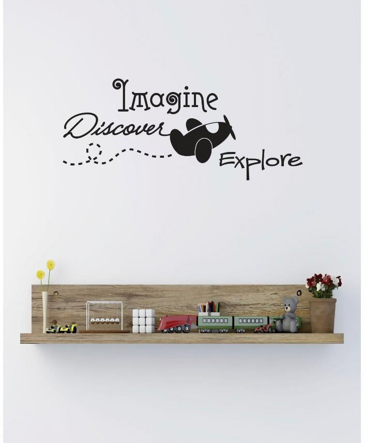 Vinyl Wall Quote Decals for Home - Imagine Discover Explore Stylish ...