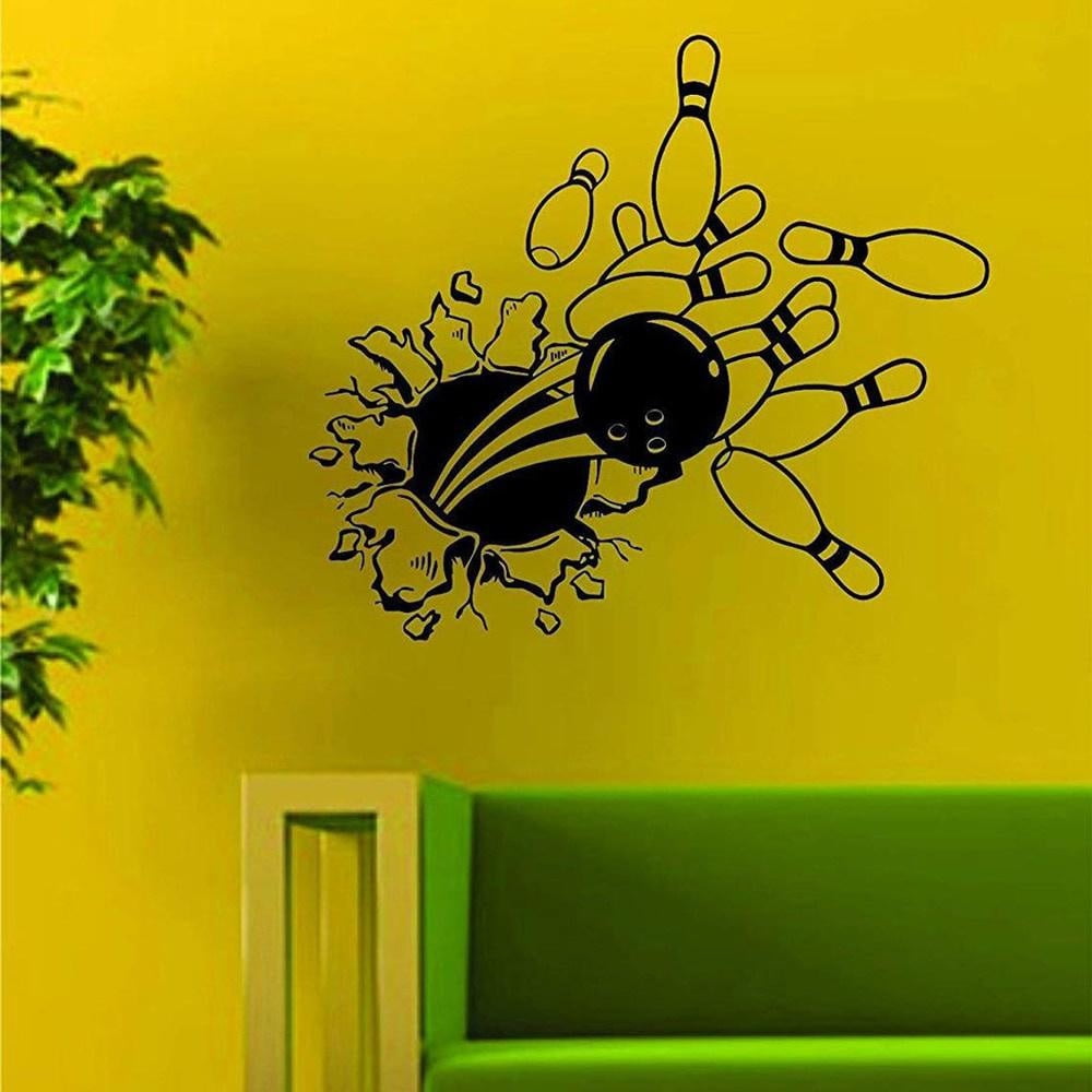 Vinyl Wall Stickers Bowling Pins Burst Wall Decal Bowling club Decor ...