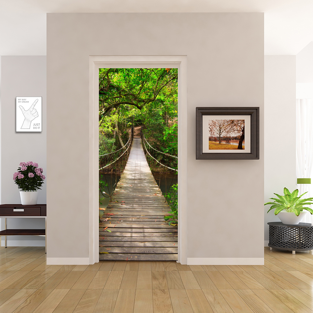 Vinyl Wallpaper Entrance Decoration Door Stickers For Home Renovation ...
