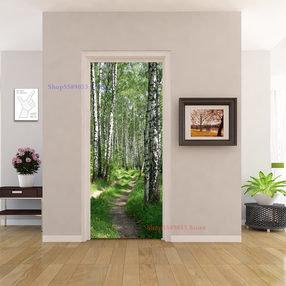 Vinyl Wallpaper Entrance Decoration Door Stickers For Home Renovation ...