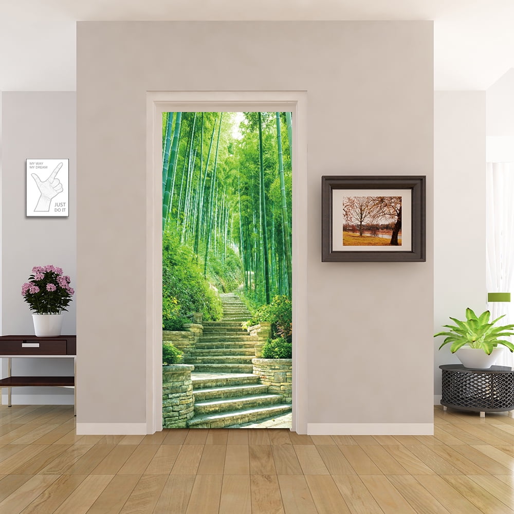 Vinyl Wallpaper Entrance ration Door Stickers For Home Renovation Self ...