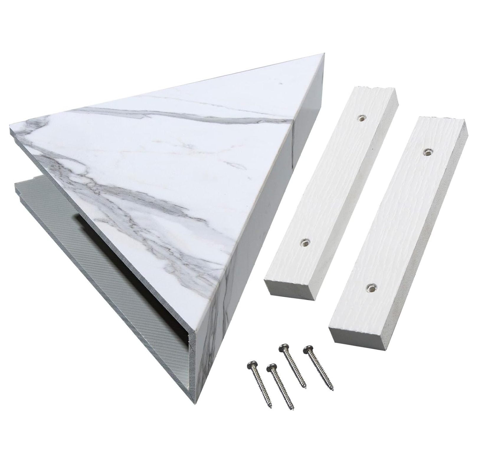 Vinyl Waterproof Corner Shower Shelf in Carrara Marble - Walmart.com