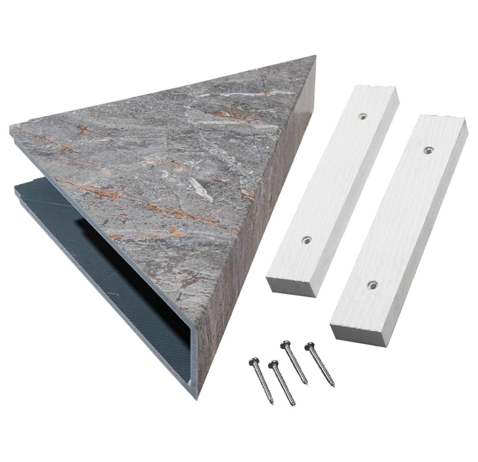 Vinyl Waterproof Corner Shower Shelf in Spanish Marble - Walmart.com