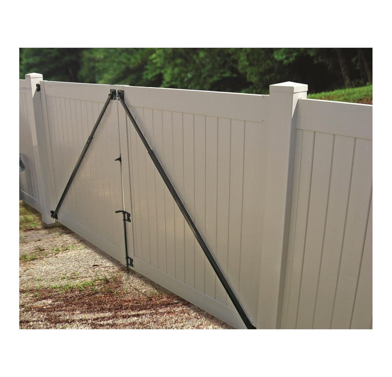 Vinyl Wood Fence Fully Adjustable Telescoping Gate Anti-Sag Brace Kit ...