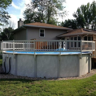 DIY Above Ground Pool Fence Kit B - 3 White Sections for Swimming ...