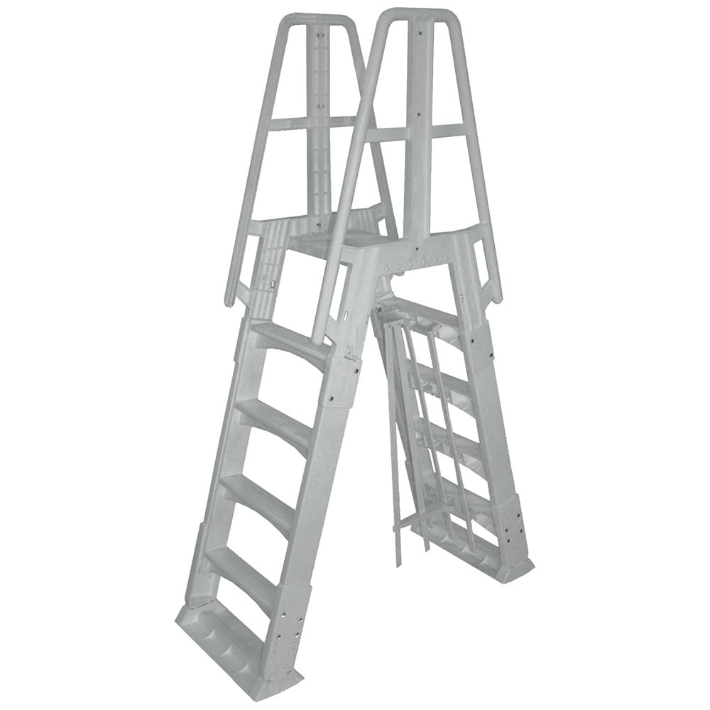 Vinyl Works SLA A Frame Above Ground Pool Ladder Steps with Slide Lock ...