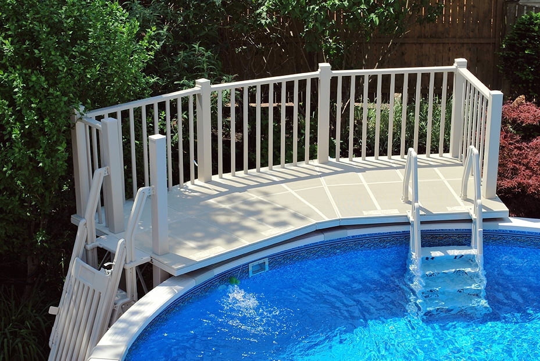 VinylWorks 5' x 13.5' Resin Above Ground Swimming Pool Deck Kit Taupe ...