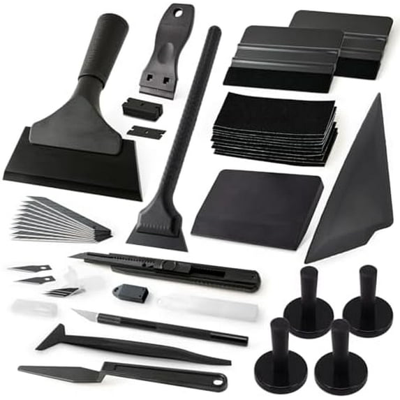 Vinyl Wrap Tool Kit for Car Window Tint Installation with Magnet Holder, Rubber & Vinyl ...