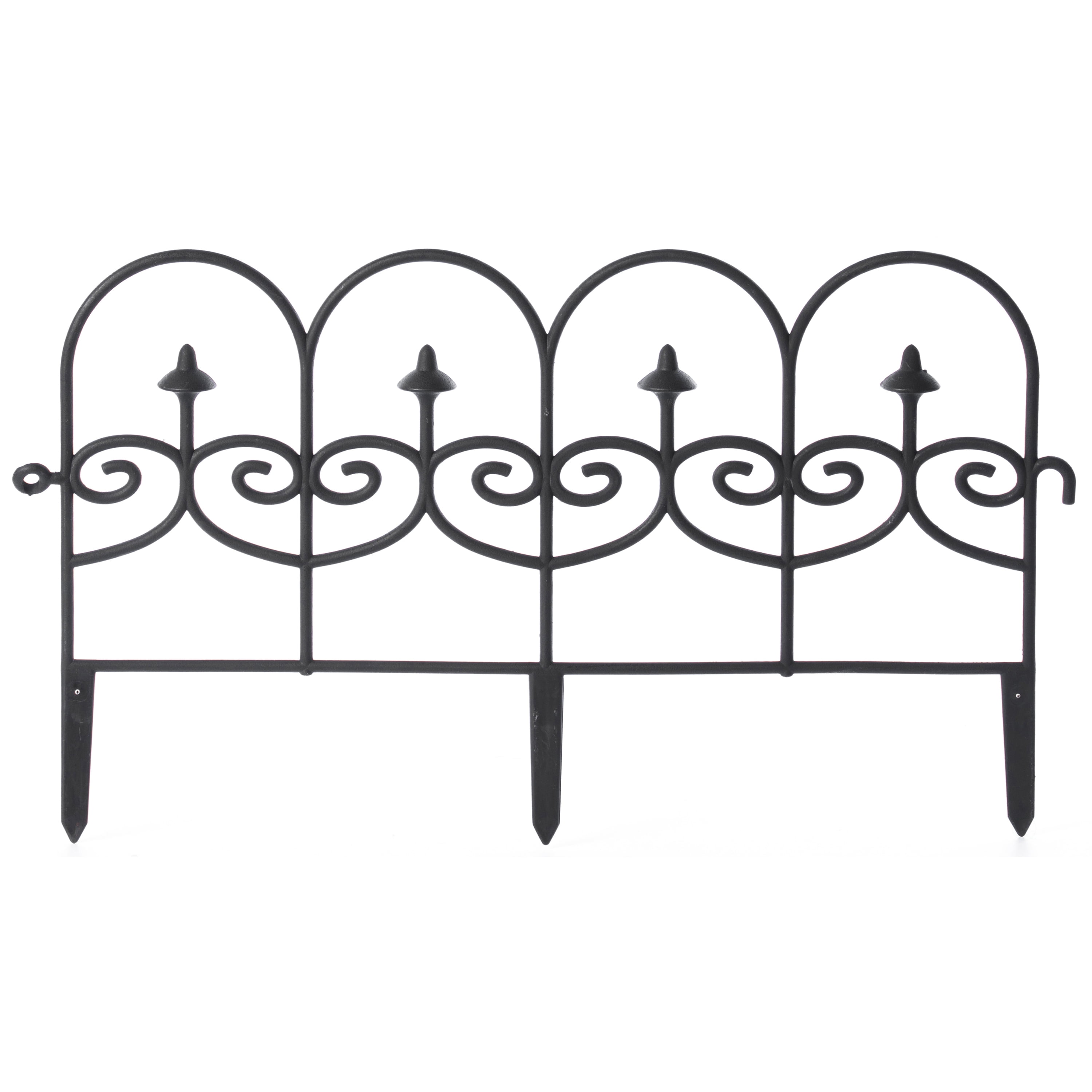 Vinyl Wrought Iron- Look Garden Ornamental Edging, Lawn Picket Fence ...