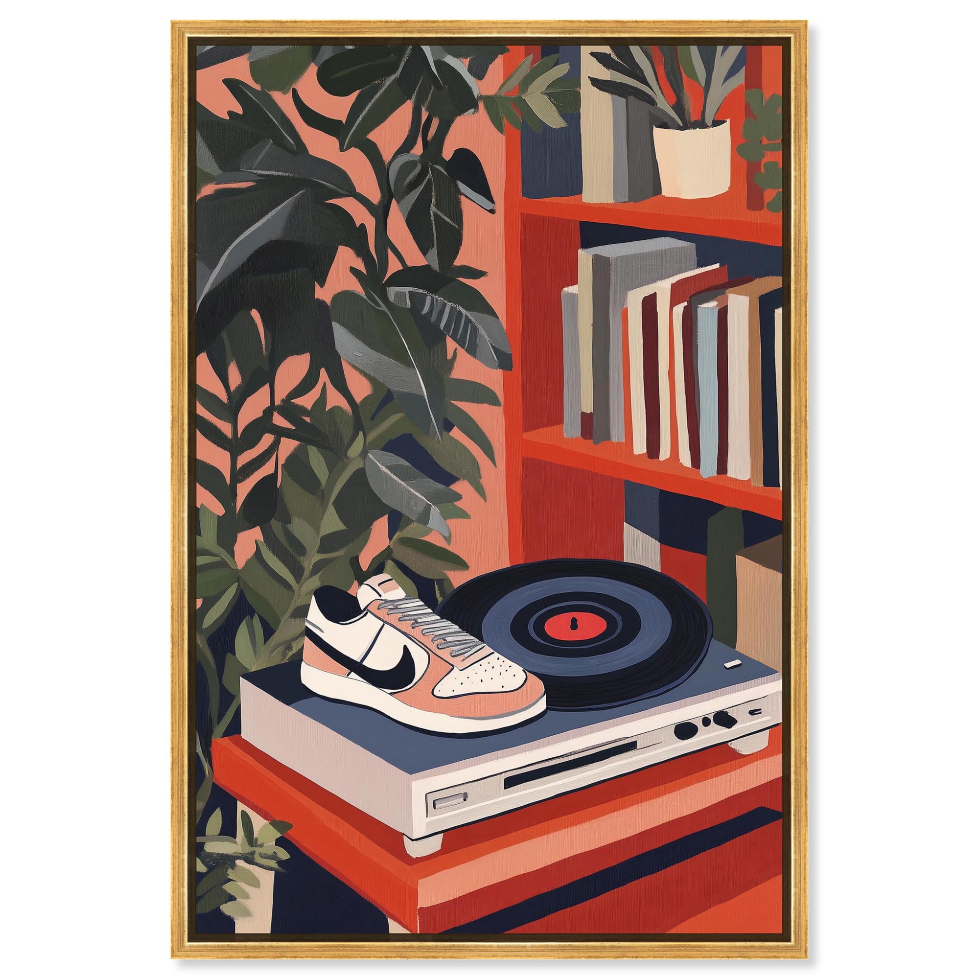 Vinyl and Sneaker Canvas Sneakerhead Posters by Art Remedy, Gold Frame ...