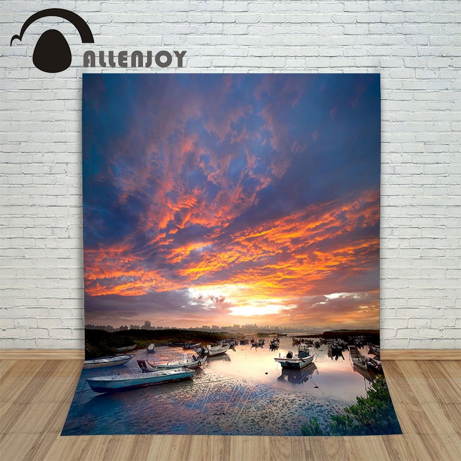 Vinyl photo studio Background Sunset boat landscape photocall products ...