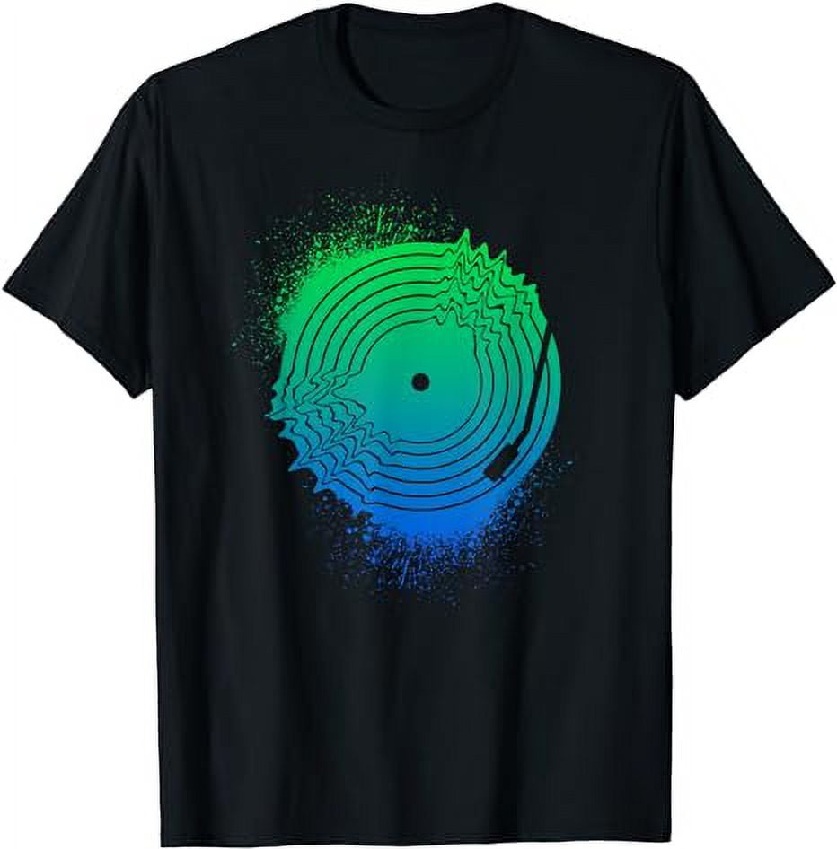 Vinyl record gift blue and green T-Shirt - Walmart.com