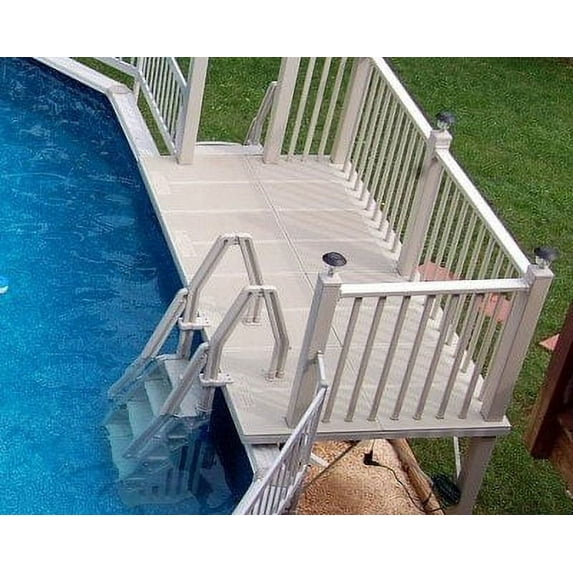VinylWorks 5'x10' Resin Above Ground Pool Deck Kit, Taupe, Easy ...
