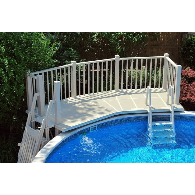Vinyl Works Uv Resistant Above Ground Deck Kit Pool Ladders, Resin Gray ... Vinyl Works Uv Resistant Above Ground Deck Kit Pool Ladders, Resin Gray ...