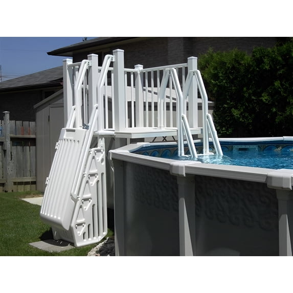 VinylWorks 5'x5' Above Ground Pool Deck Kit, Resin Made, Taupe, Easy ...