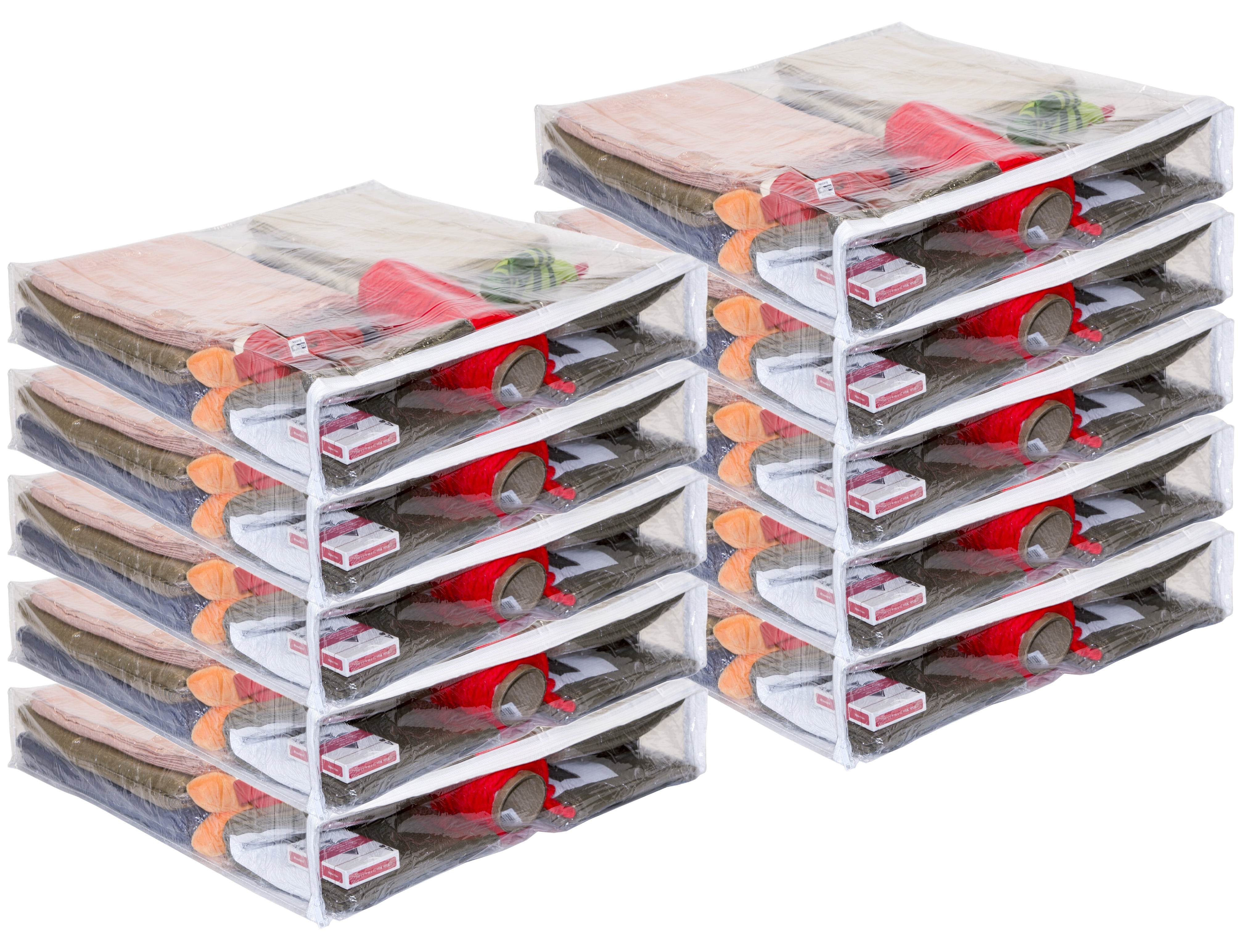 10-Pack Clear Vinyl Zippered Storage Bags Underbed 23 x 23 x 4 Inch ...