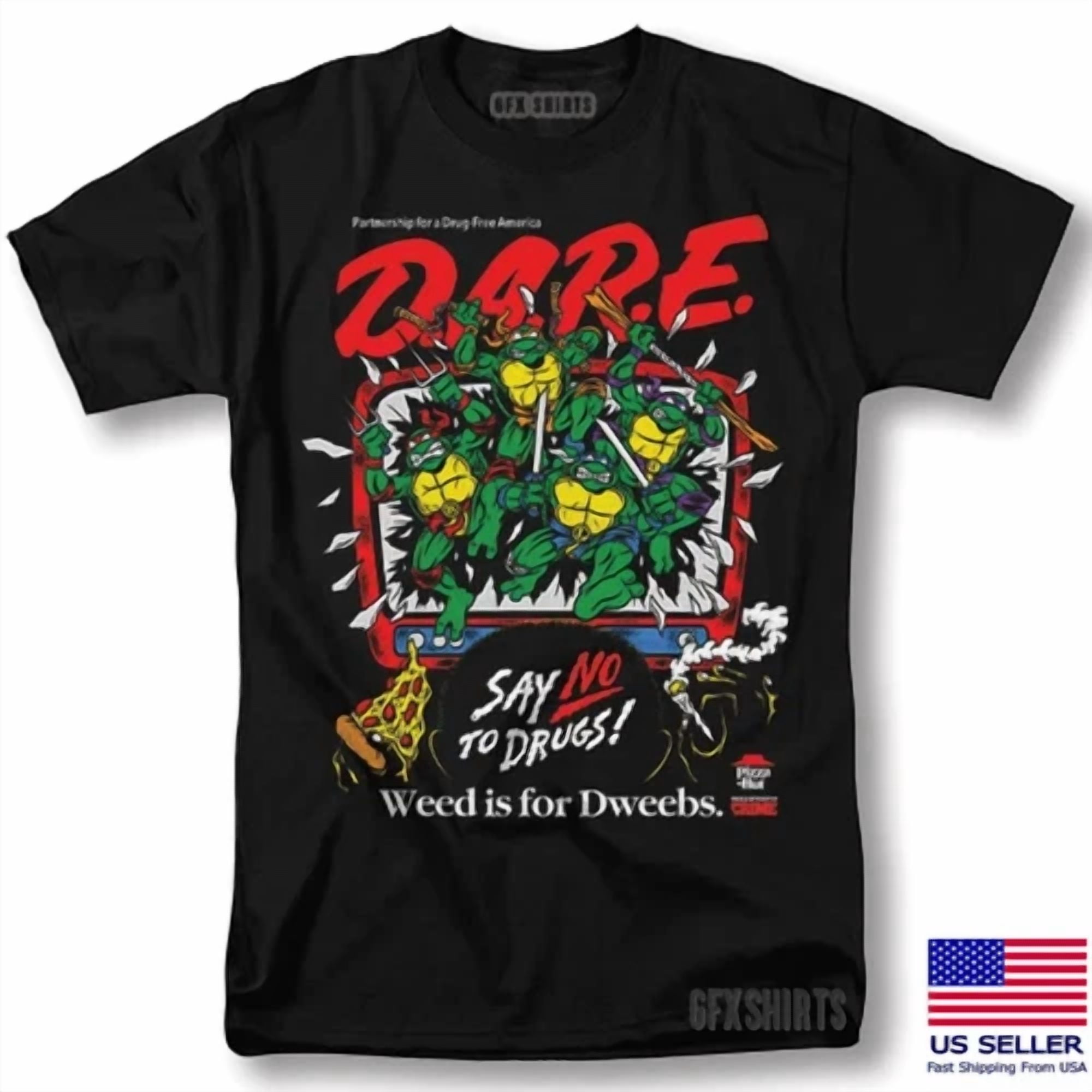 Vinyta DARE Say No To Drugs Ninja Turtles Classic Retro Vintage Graphic ...