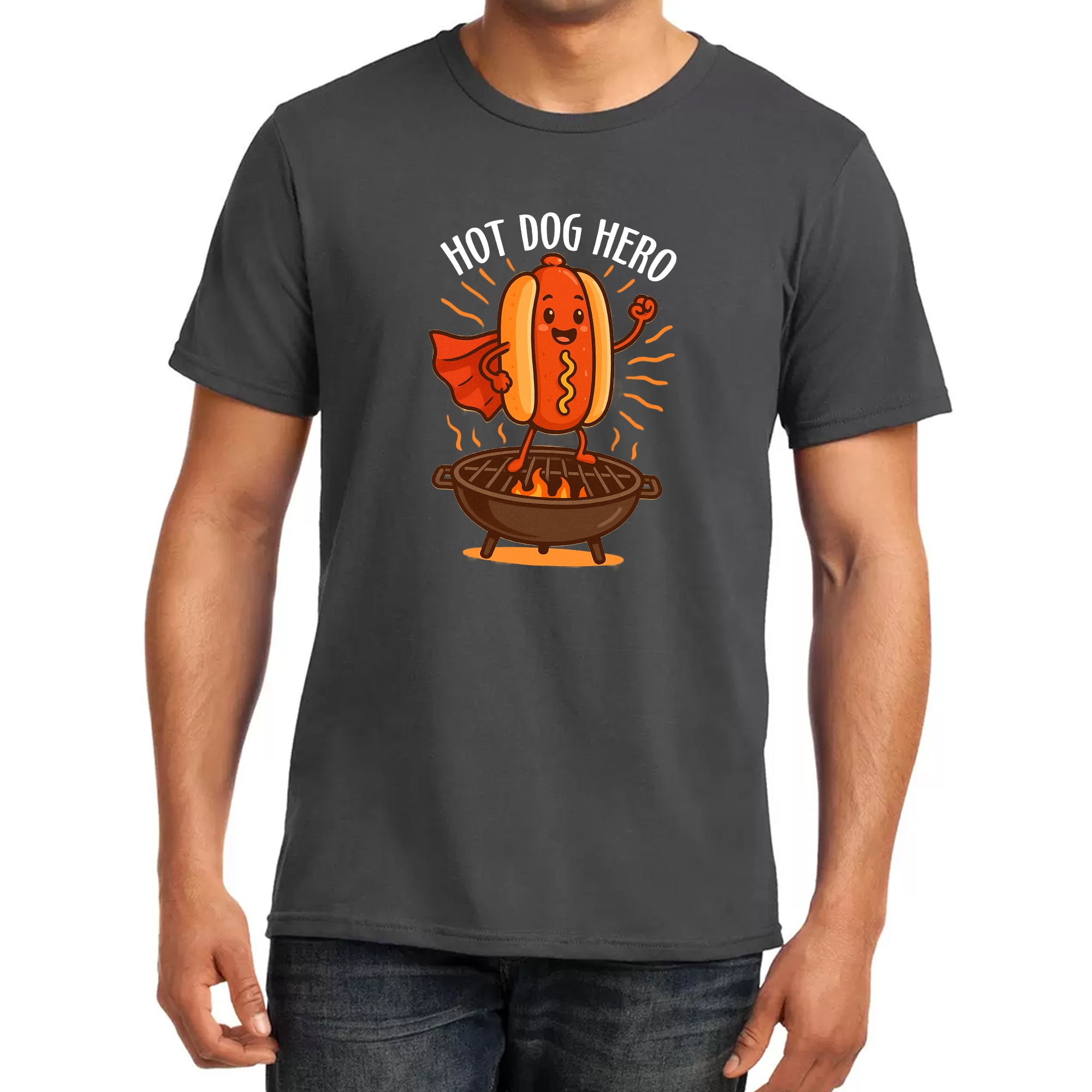 Vinyta Hot Dog Hero Shirt, Funny BBQ Foodie T-Shirt, Grill Master ...