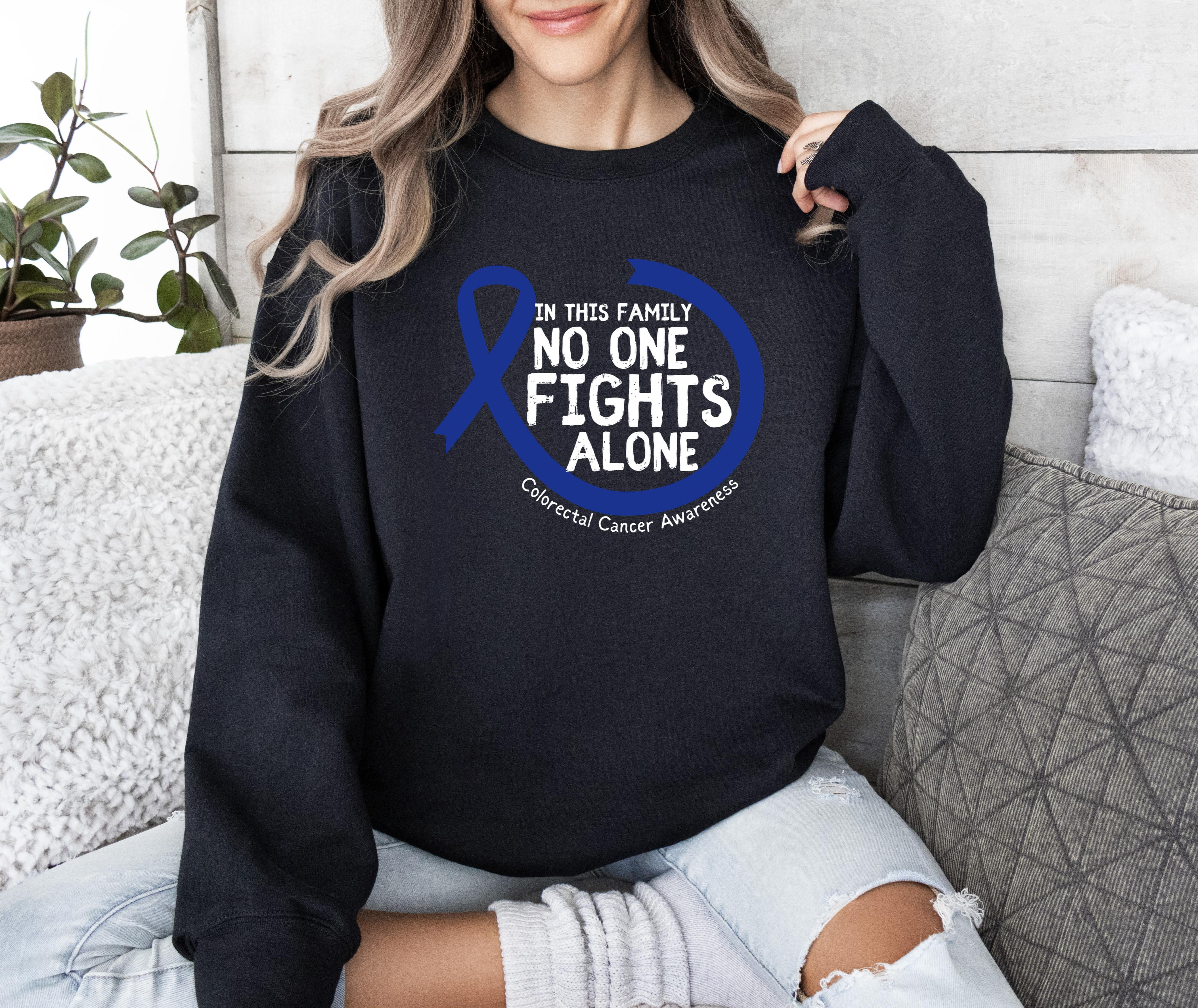 Vinyta In This Family No One Fights Alone Colon Cancer T-Shirt ...