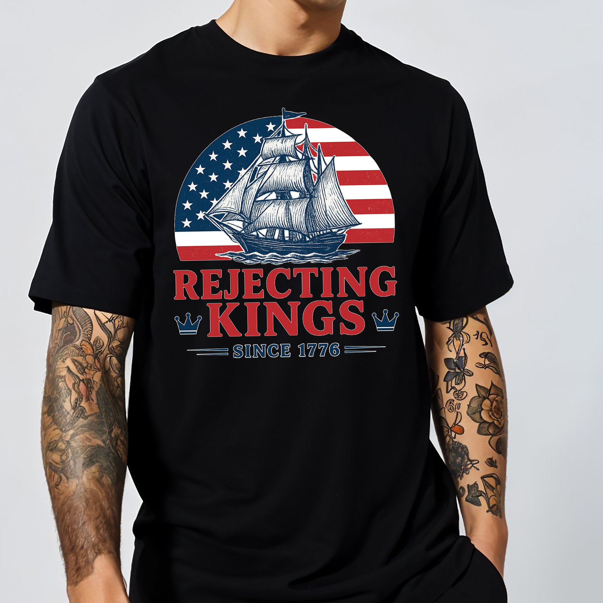 Vinyta Liberty Statement Graphic, Rejected Kings Slogan, Vintage USA ...