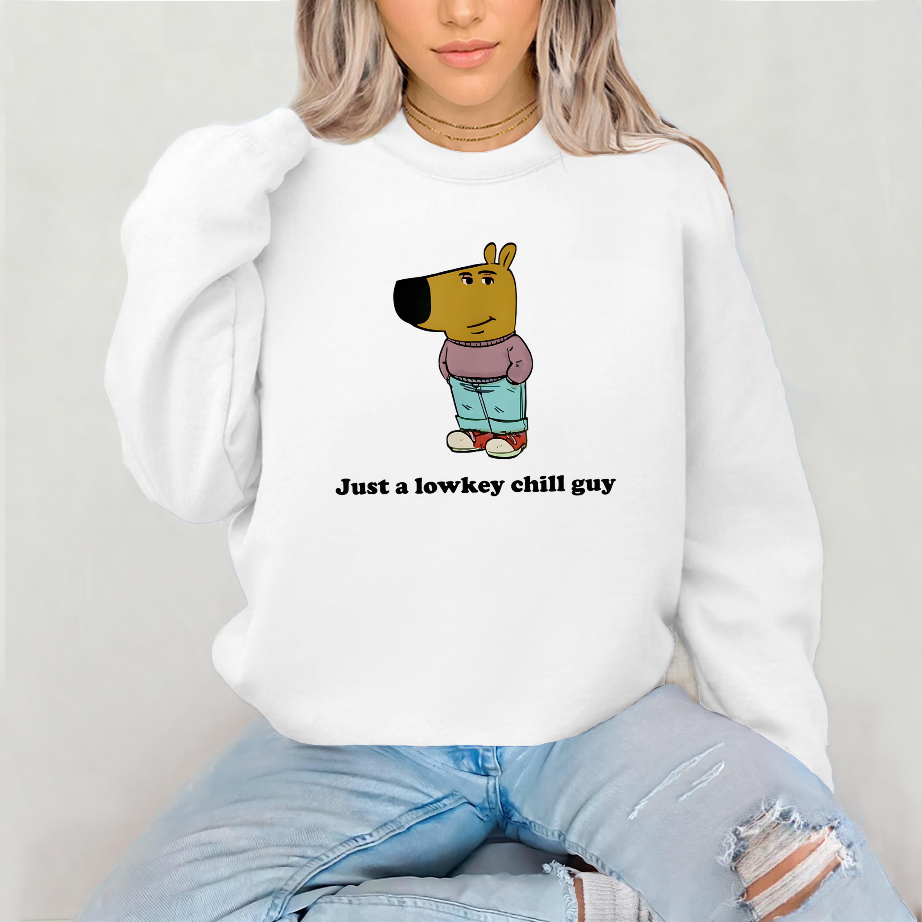 Vinyta Lowkey Chill Guy T-Shirt, Relaxed Sweatshirt, Hoodie for Casual ...